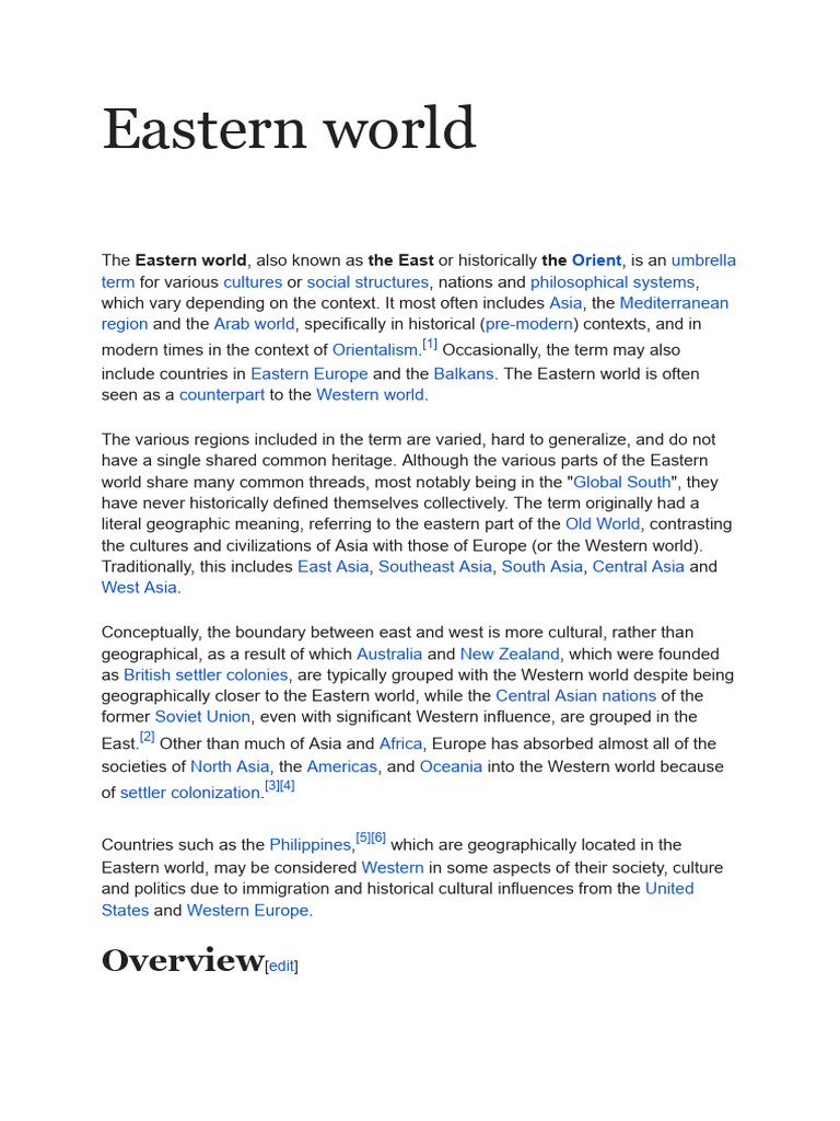 Eastern World | PDF | Cultural Anthropology | Asia