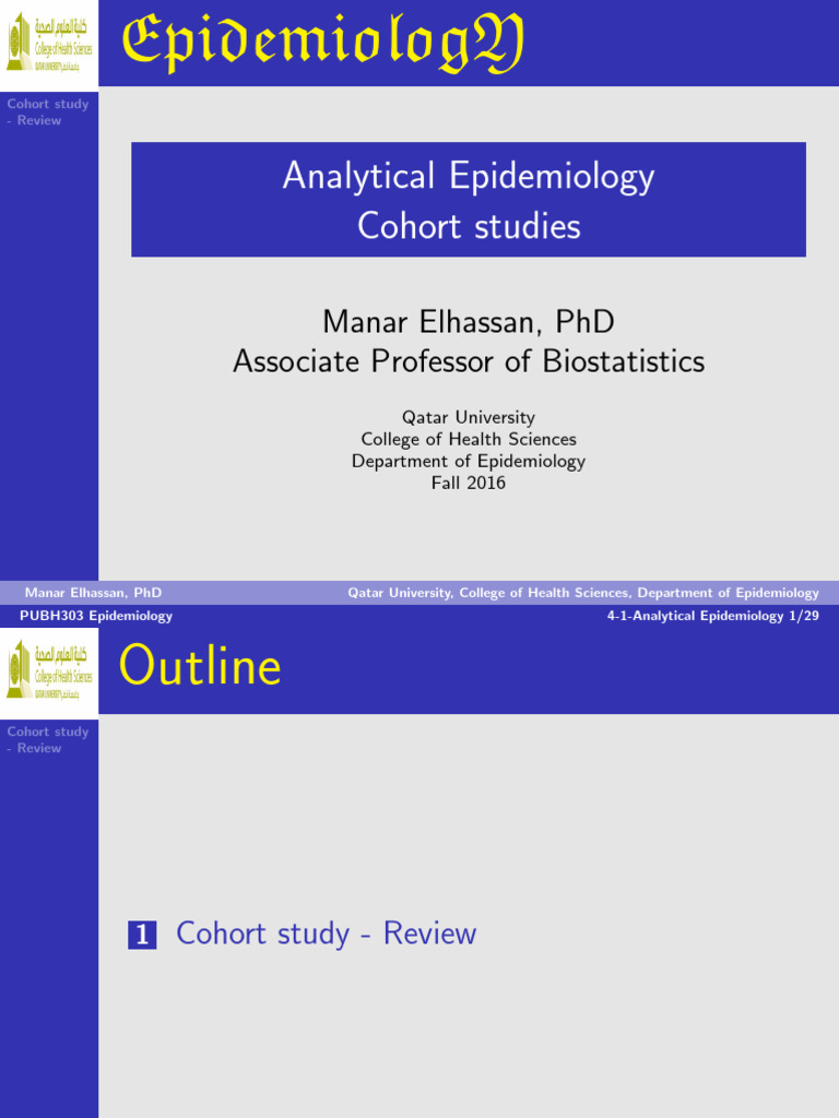 4-1-Analytical Epi Cohort Studies | PDF | Epidemiology | Cohort Study