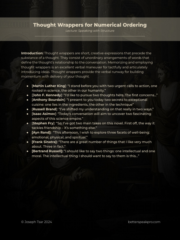 BS Thought Wrappers For Numerical Ordering 77 | PDF