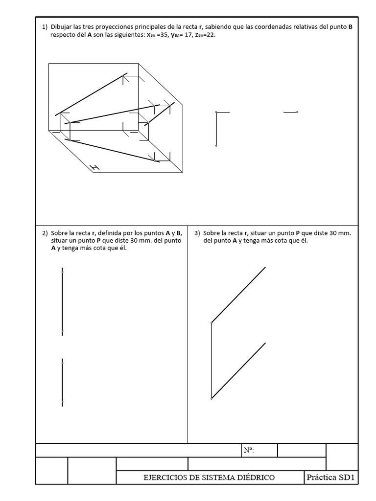 CUESTIONES Sistema - Diédrico CUADERNO 2 | PDF | Línea (geometría) | Tangente