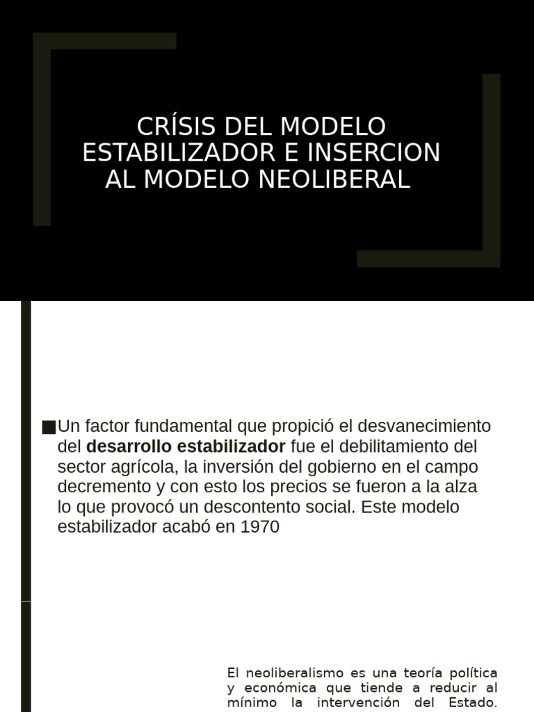 Crisis Del Modelo Estabilizador e Insercion Al Modelo | PDF ...