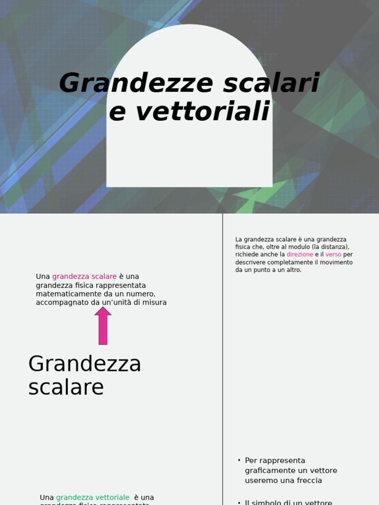 Grandezze Scalari e Vettoriali | PDF