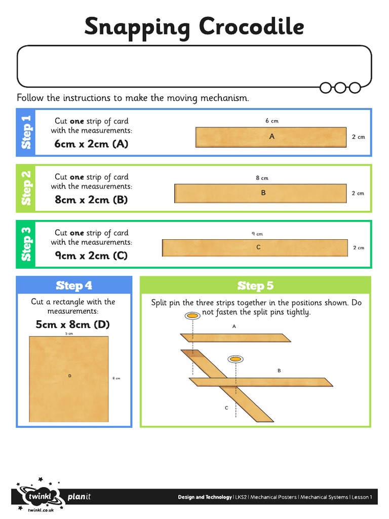 Making-Levers-and-Linkages-Snapping-Crocodile-Activity-Sheet | PDF