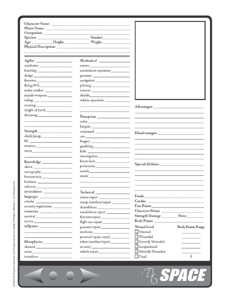 Character Profile Template for RPG | PDF | Ballistics | Projectiles