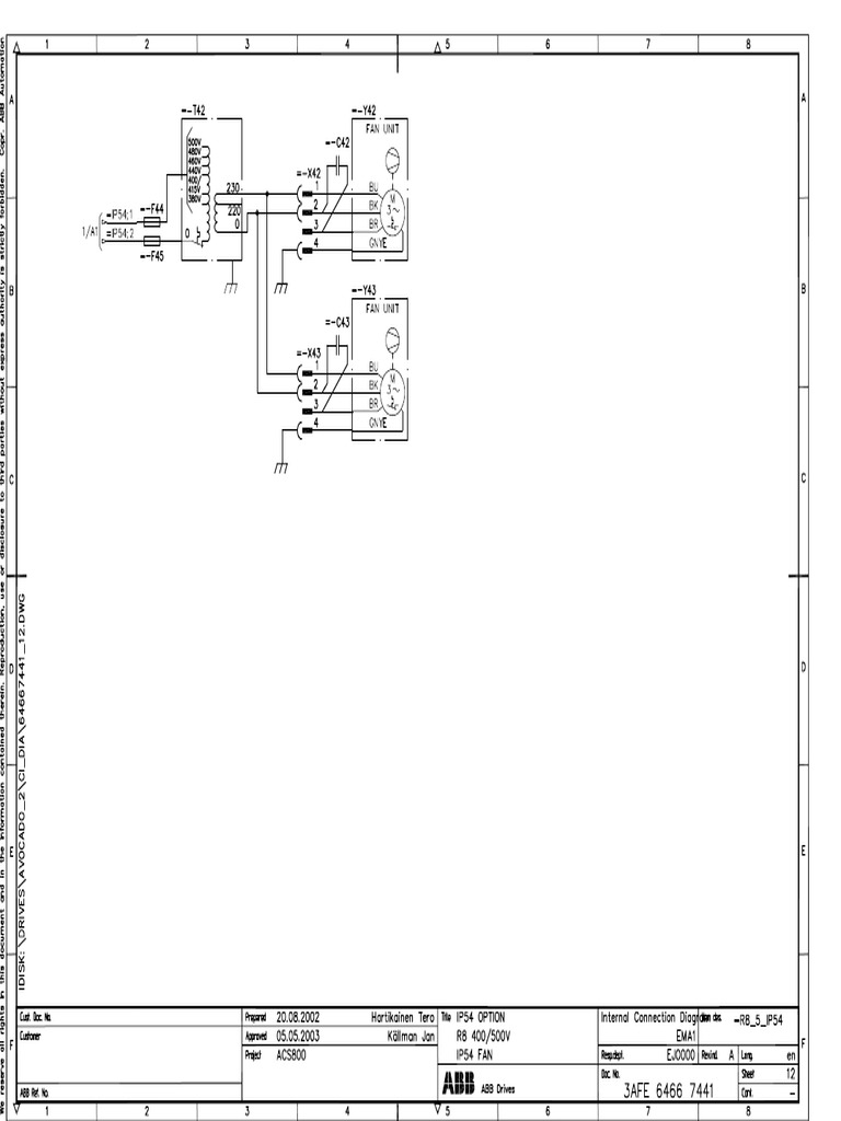 4b4 - Schéma3 - FAN - ACS800-02 - R8 | PDF