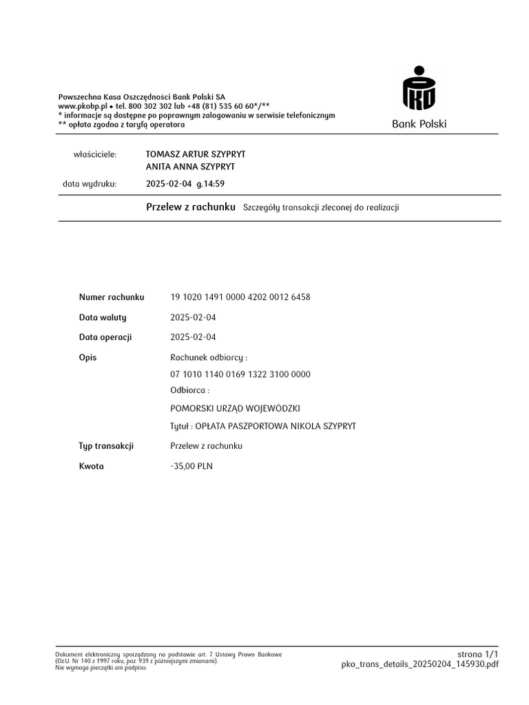 Pko Trans Details 20250204 145930 | PDF