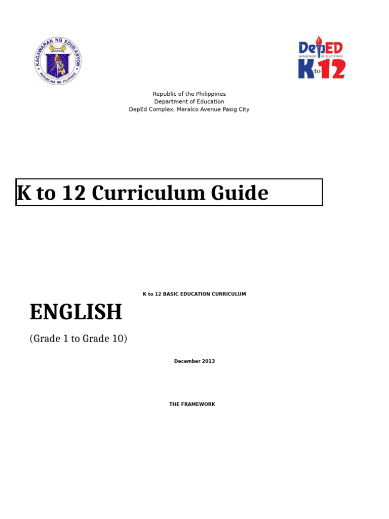 English Curriculum Guide Grades .1 10 | PDF | Educational Assessment ...