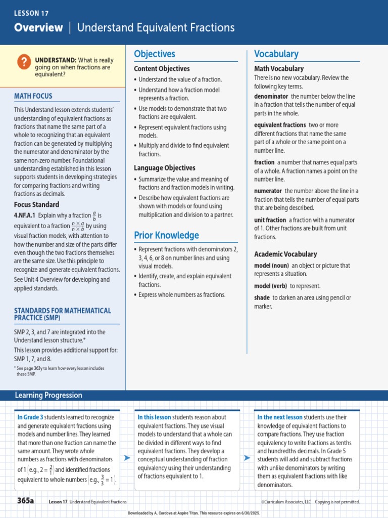 IReady Math 3 Lesson Overview U04_L17_Full_Lesson | PDF | Multiplication | Mathematics