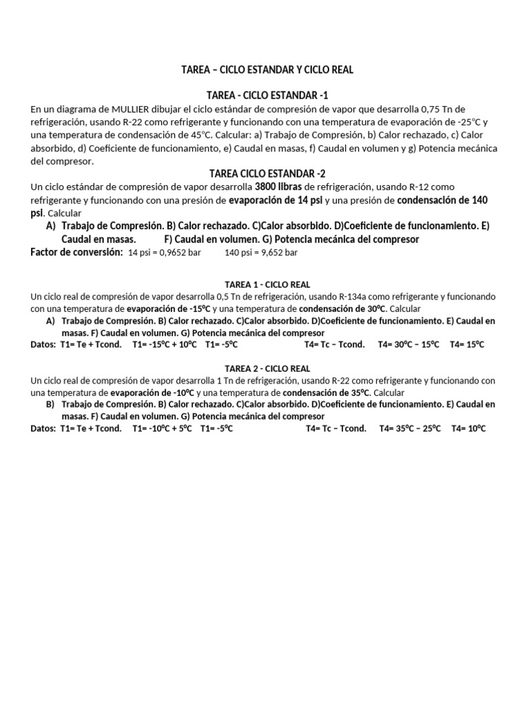 TAREA 7c - Ciclo Estandar y Ciclo Real | PDF