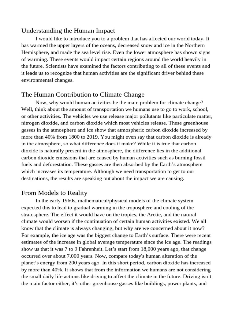 Why Climate Change Matters To Me | PDF | Climate Change | Greenhouse Effect