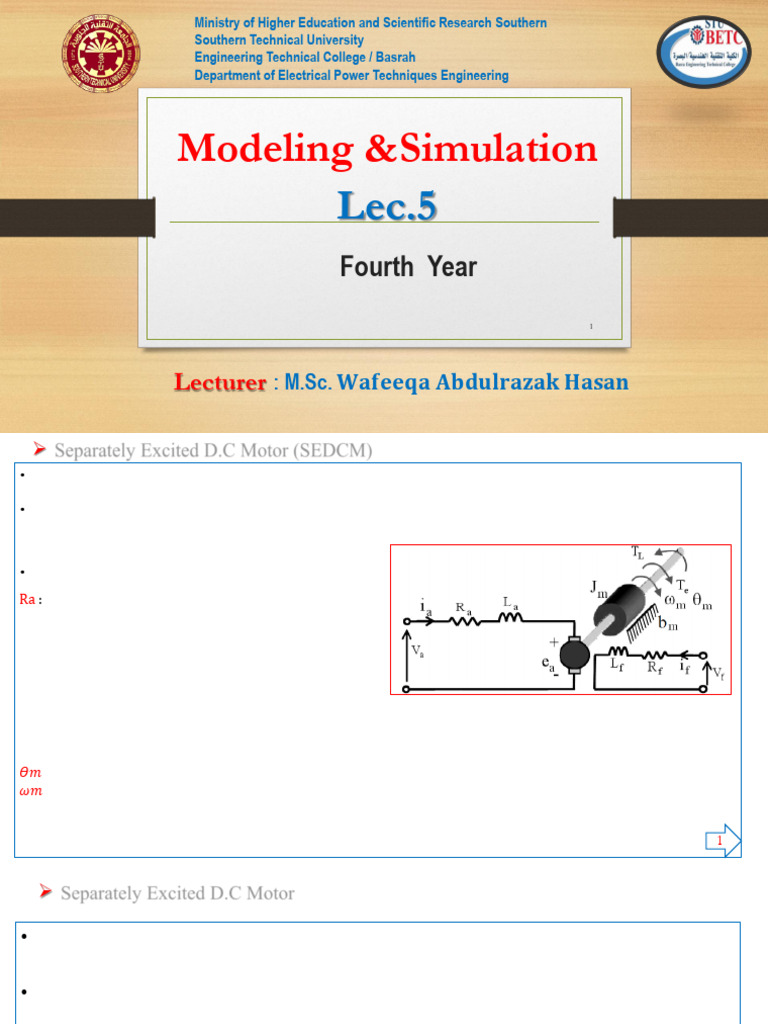 Lec.5-Modeling&Simulation | PDF | Electric Motor | Inductor