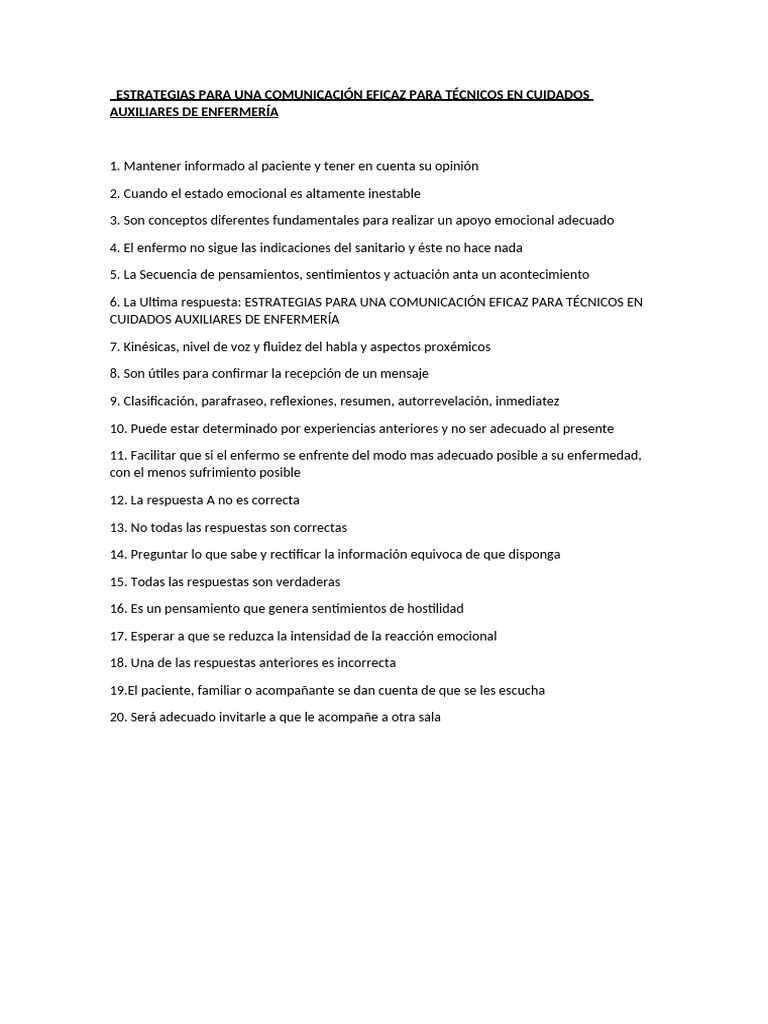 Estrategias para Una Comunicación Eficaz para Técnicos en Cuidados ...