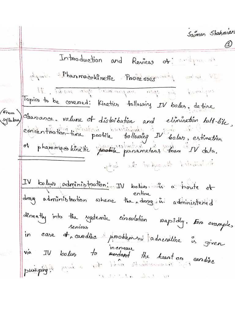 Pharmacokinetic Process NS Note 505 | PDF