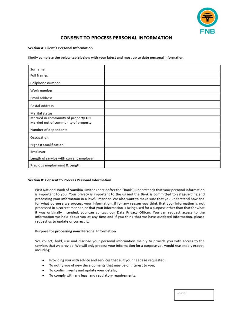 Consent Personal Information | PDF