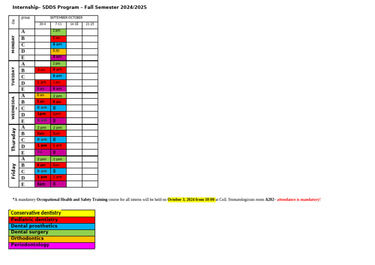 Intership schedule | PDF