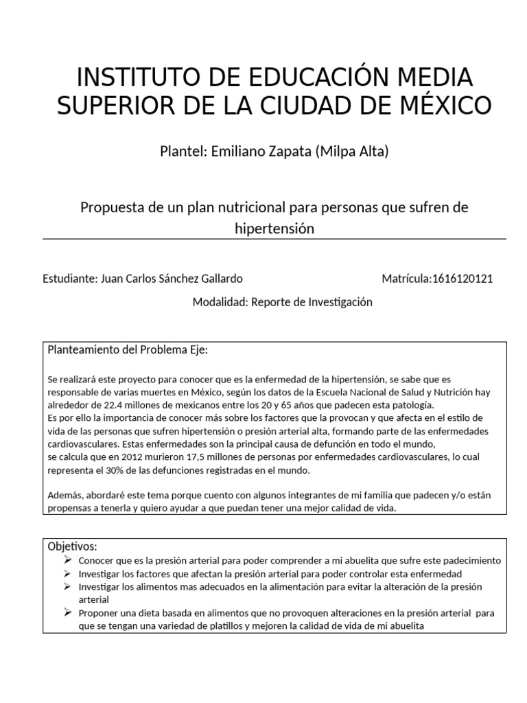 Problema Eje | PDF | Dieta | Hipertensión