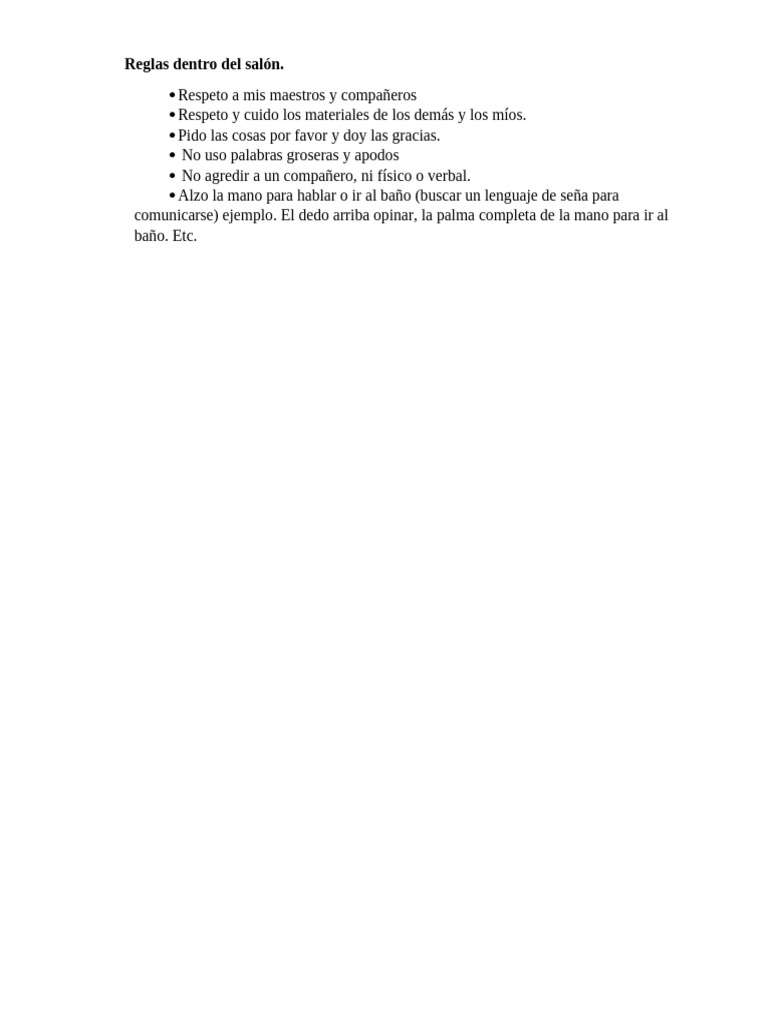 7-Reglas Dentro Del Salón | PDF
