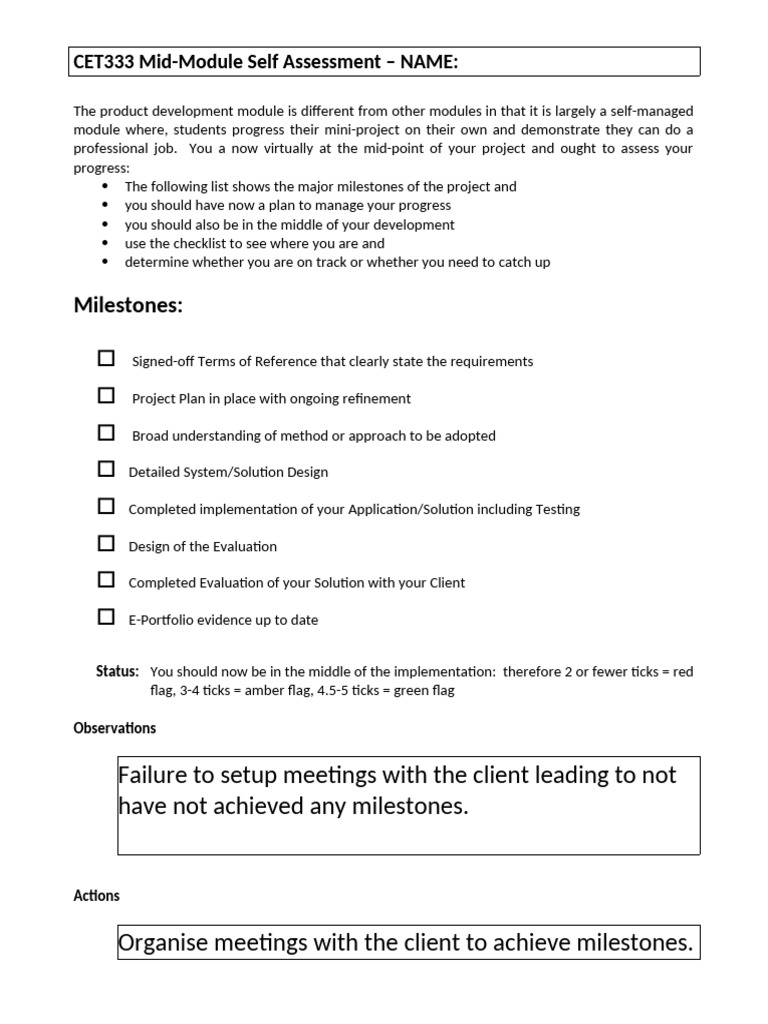 Mid Module Project Progress Check Pdf
