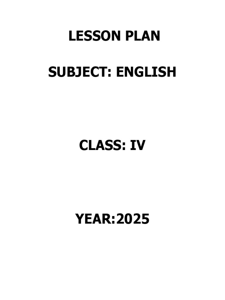 LESSON PLAN English Standard 4 | PDF | Teachers | Vocabulary