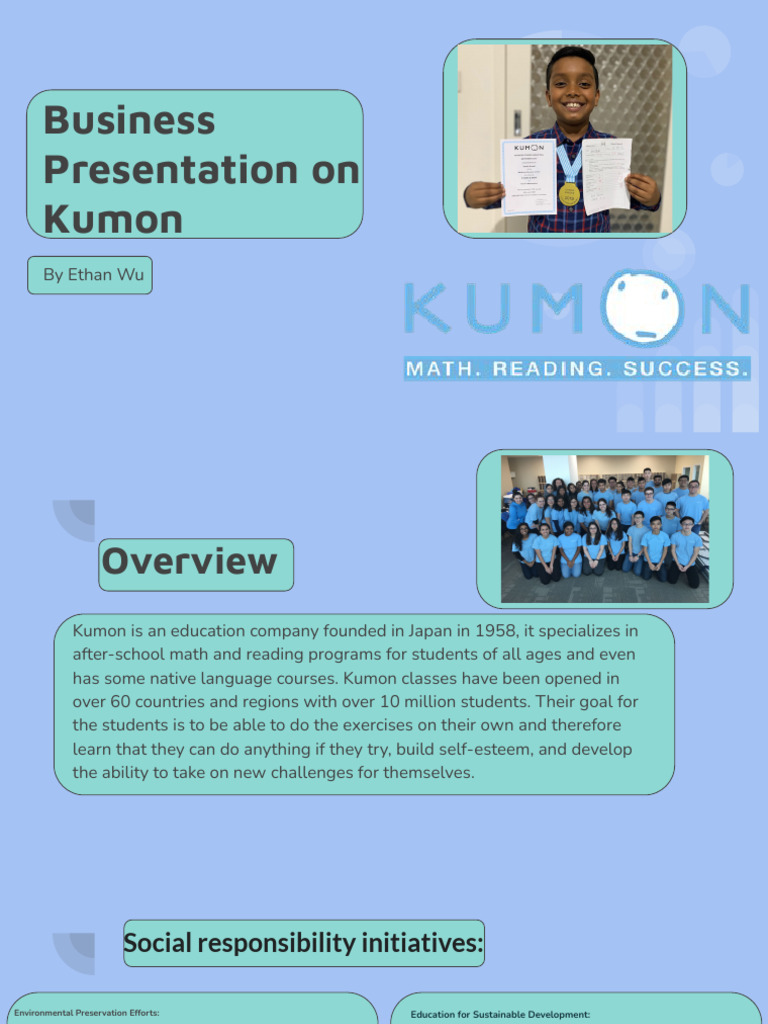 Business Presentation On Kumon | PDF | Employee Benefits | Economies