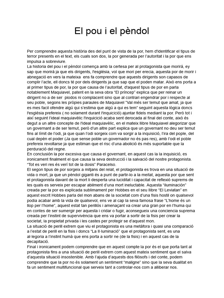 El Pou I El Pèndol | PDF