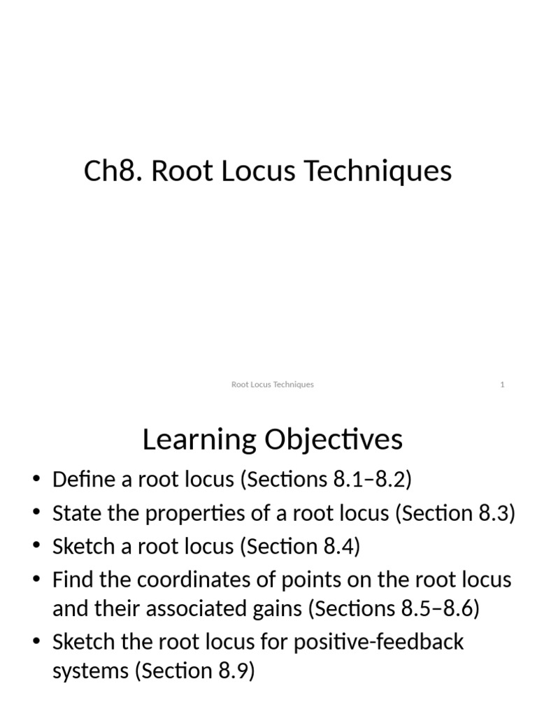 Root Locus Techniques Explained | PDF | Zero Of A Function | Damping