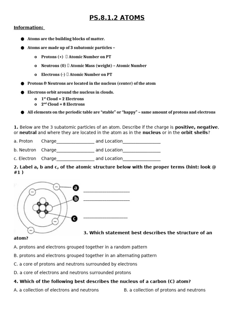 Understanding Atoms and Periodic Table Basics | PDF | Periodic Table ...