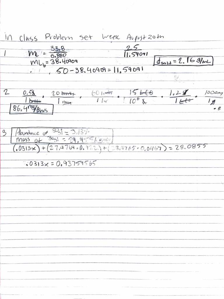 CHEM 1180 - Problem Set | PDF