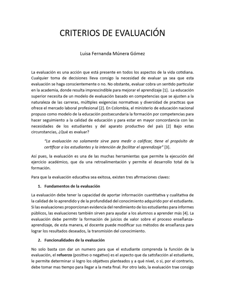 CRITERIOS DE EVALUACIÓN (modulo 2) | PDF | Evaluación | Enseñando