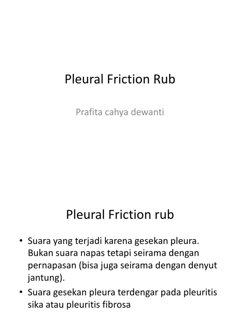 Pleural Friction Rub | PDF