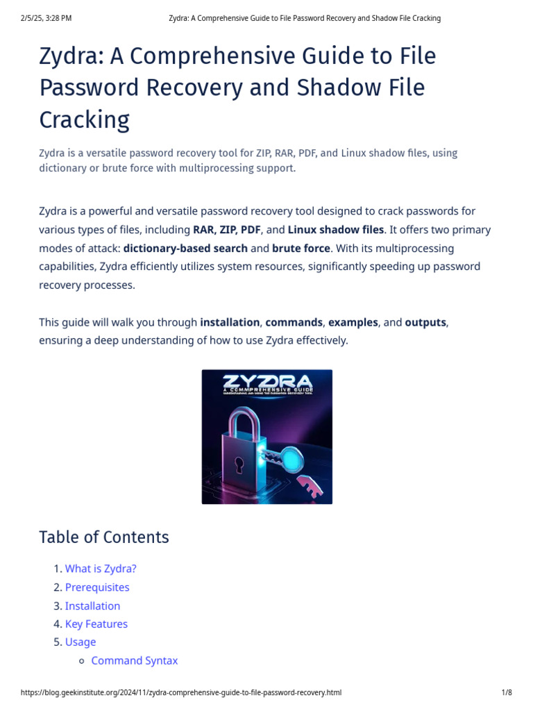 Zydra - A Comprehensive Guide To File Password Recovery and Shadow File ...