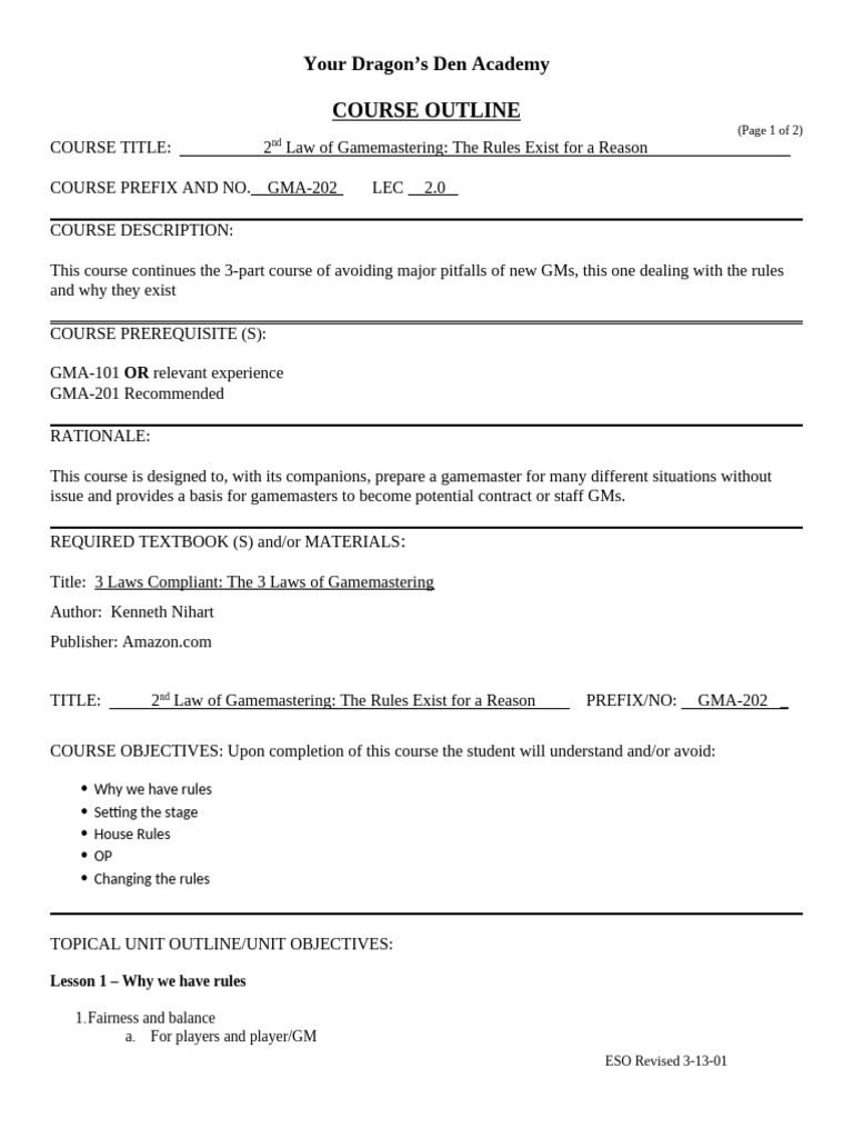 Gamemastering Rules Essentials | PDF