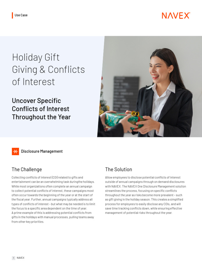 NAVEX_coi-disclosures-holiday-gift-giving-use-case | PDF | Conflict Of ...