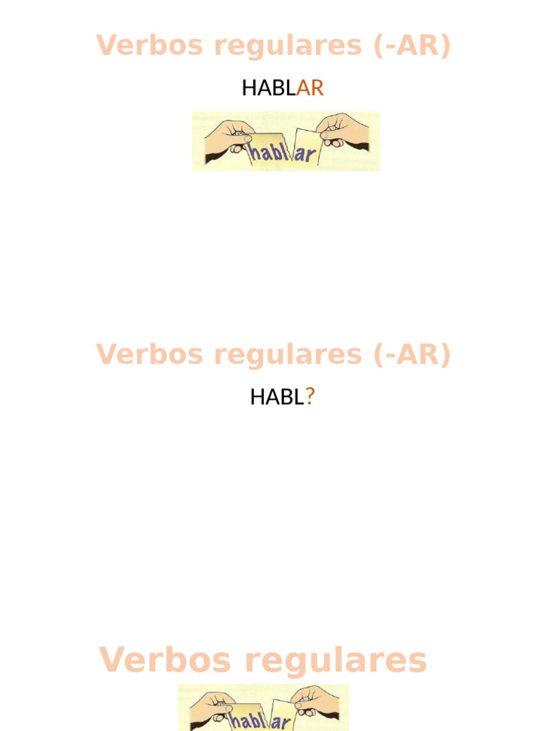 Verbos Regulares en Español: -AR | PDF