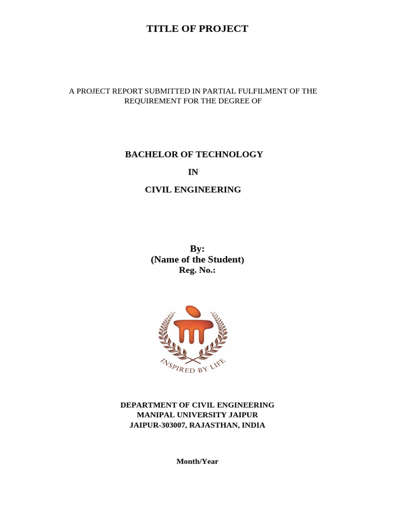 Civil Engineering B.Tech Project Report | PDF | Typefaces | Times New Roman