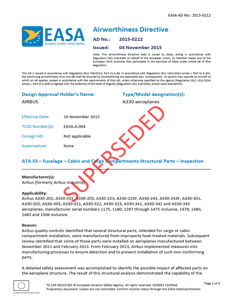 EASA_AD_2015-0212_1 | PDF | Aviation