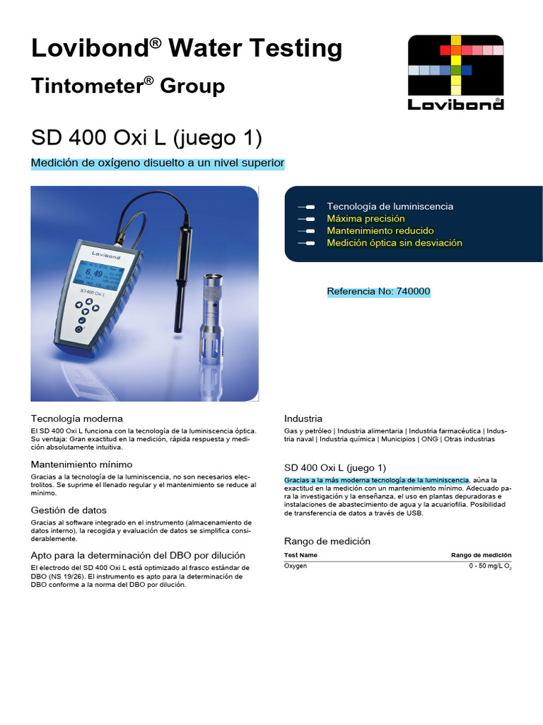 Medidor de Oxigeno Disuelto SD 400 Oxi L - Set 1 | PDF | Informática