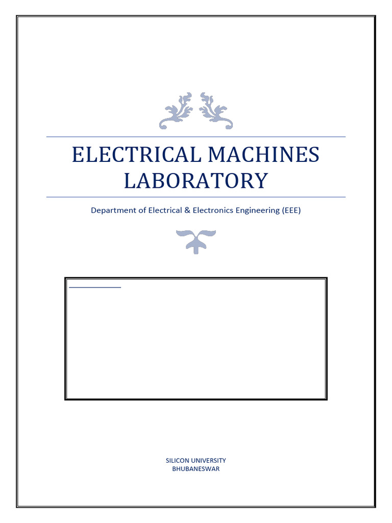 Electrical Machines Lab Guide | PDF | Electric Motor | Electric Generator