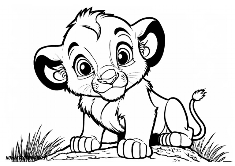 Krol Lew Zdziwiony Simba Kolorowanka Do Druku | PDF