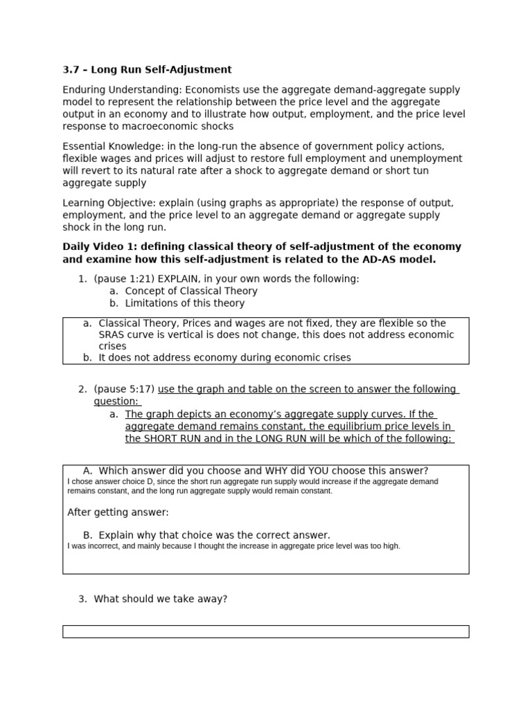 Long-Run Self-Adjustment in Economics | PDF | Economics | Long Run And ...