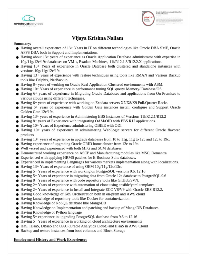 Veera Venkata Vijaya Krishna Nallam | PDF | Databases | Postgre Sql