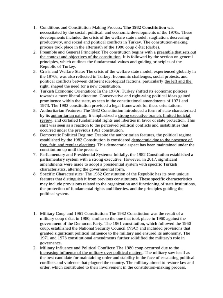 1982 Turkish Constitution Overview | PDF | Rule Of Law | Democracy