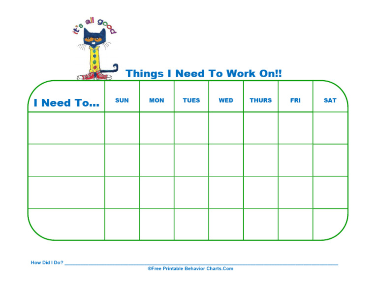 Pete the Cat Behavior Chart 2 | PDF