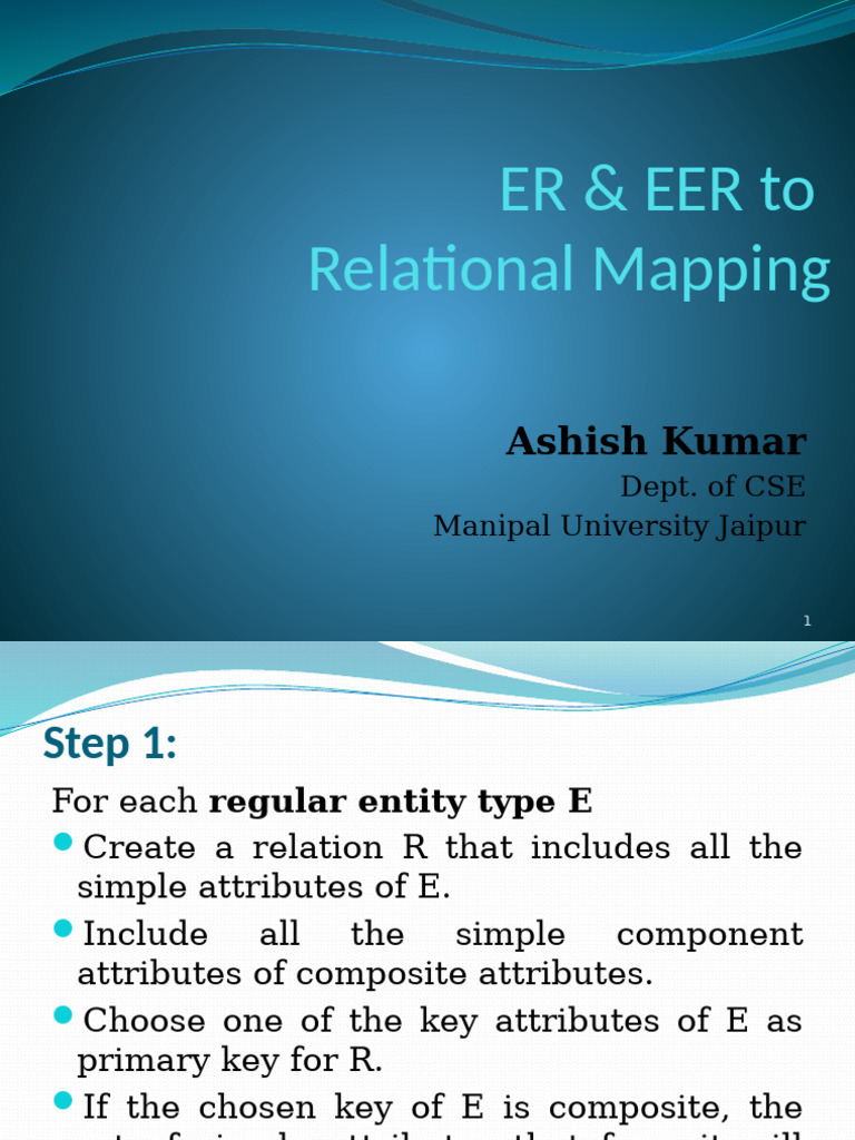 ER & EER to Relational Mapping | PDF | Computer Data | Data Model