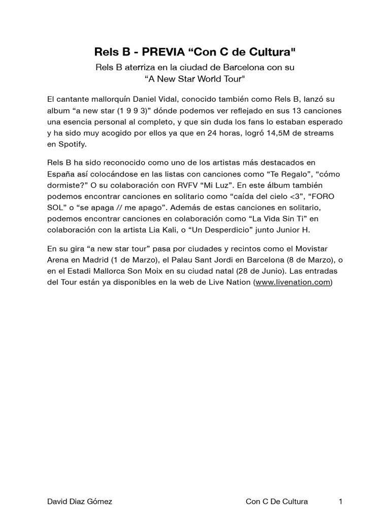 Rels B - Previa Con C de Cultura | PDF