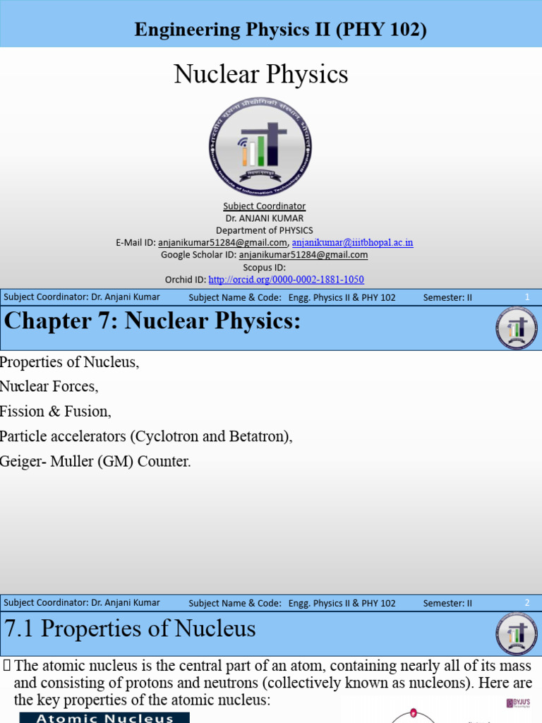Chapter 7 Nuclear Physics | PDF | Atomic Nucleus | Neutron