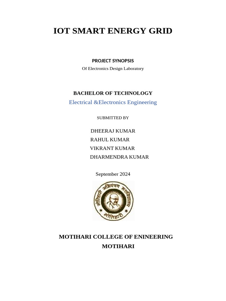 IOT Smart Energy Grid (2) SNOPSIS | PDF | Smart Grid | Internet Of Things