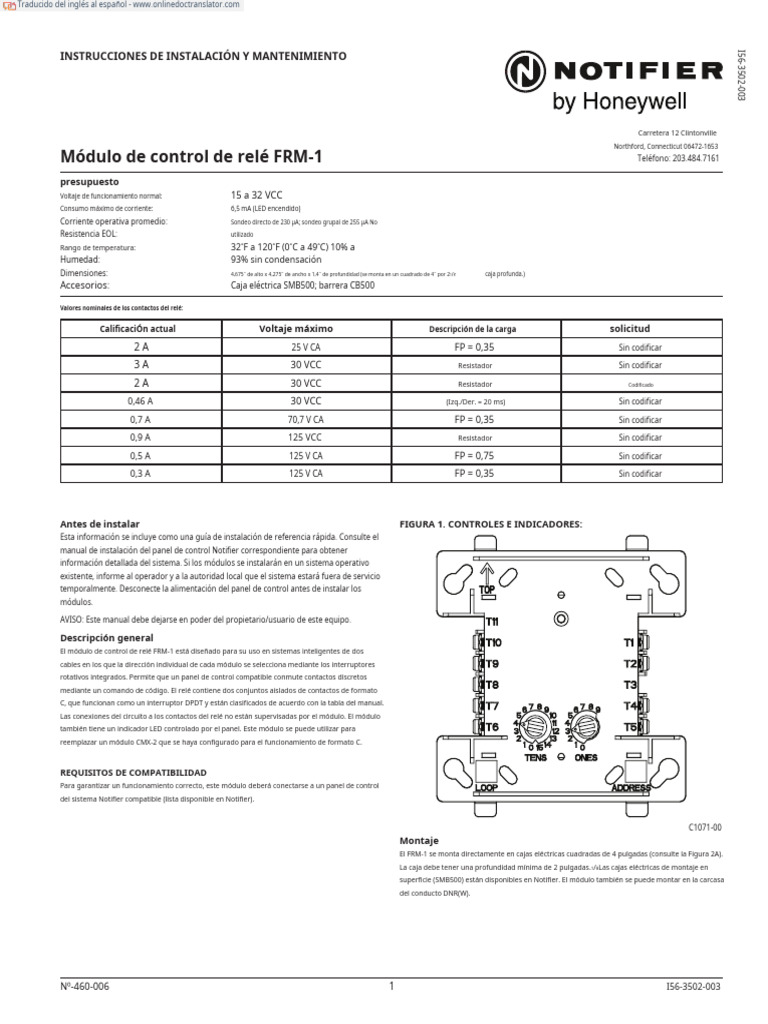 FRM-1 Manual - En.es | PDF | Relé | Cambiar