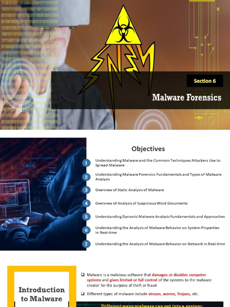 Section 6- Malware Forensics.pptx | PDF