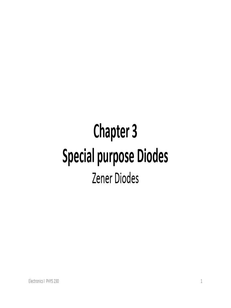 Ch03-Zener Diodes Lecture 1 | PDF | Diode | Physical Quantities